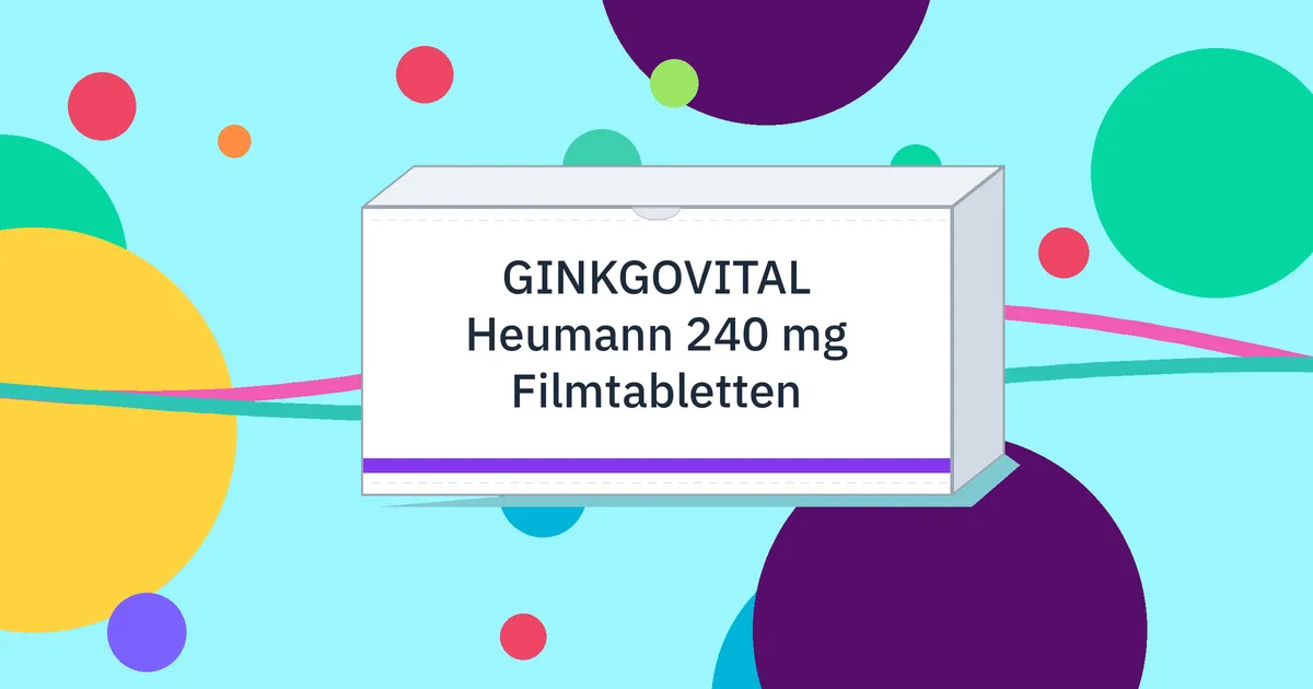 Symbolbild: Packung mit der Aufschrift GINKGOVITAL Heumann 240 mg Filmtabletten (PZN 11526283) – Verfügbarkeit und Bezug in Apotheken in Frankfurt am Main