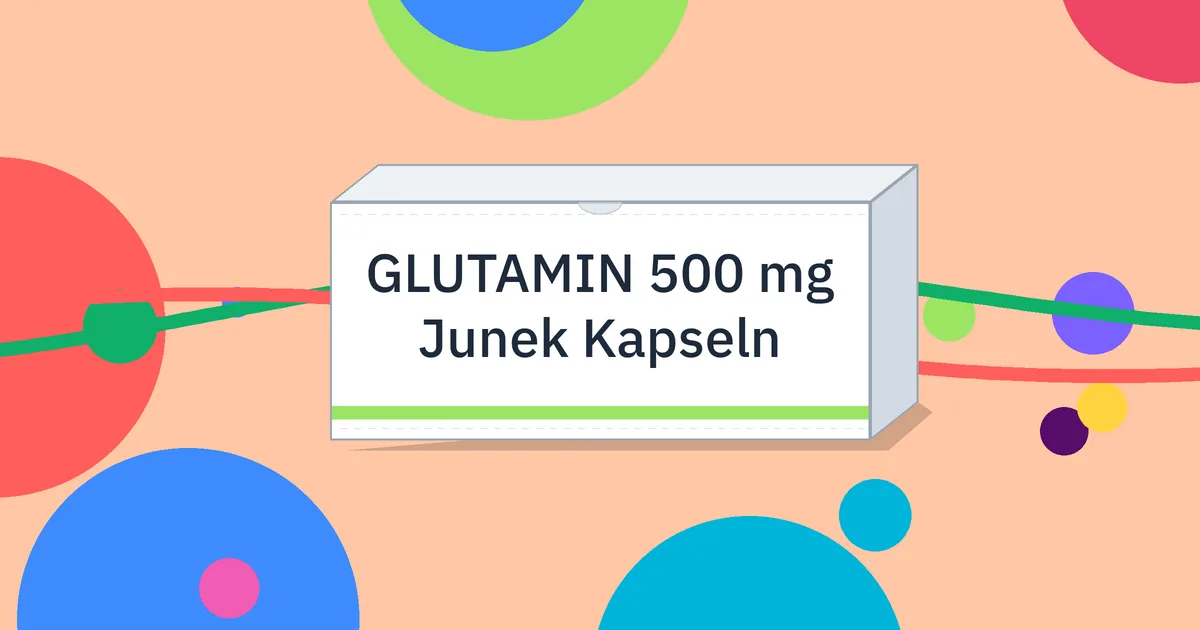 Symbolbild: Packung mit der Aufschrift GLUTAMIN 500 mg Junek Kapseln (PZN 00132960) – Verfügbarkeit und Bezug in Apotheken in Frankfurt am Main