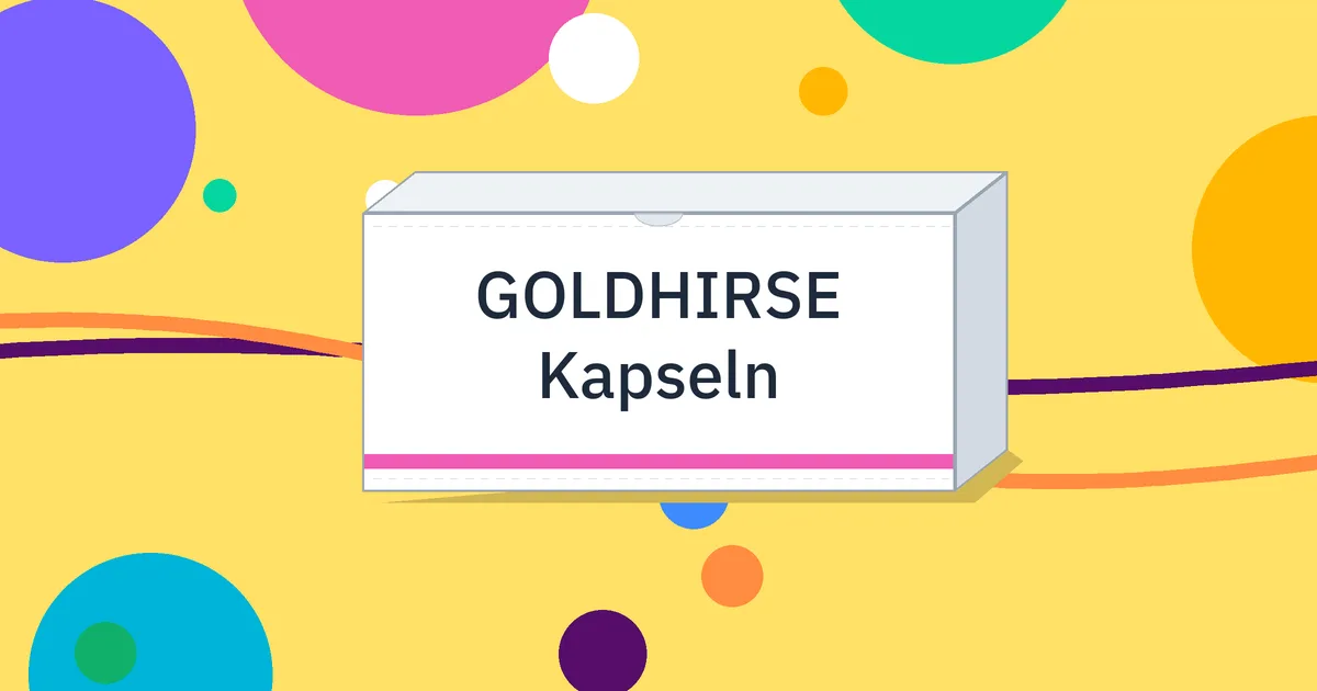 Symbolbild: Packung mit der Aufschrift GOLDHIRSE Kapseln (PZN 20578304) – Verfügbarkeit und Bezug in Apotheken in Frankfurt am Main