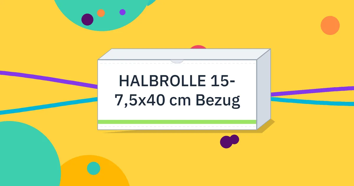 Symbolbild: Packung mit der Aufschrift HALBROLLE 15-7,5x40 cm Bezug (PZN 03908591) – Verfügbarkeit und Bezug in Apotheken in Frankfurt am Main