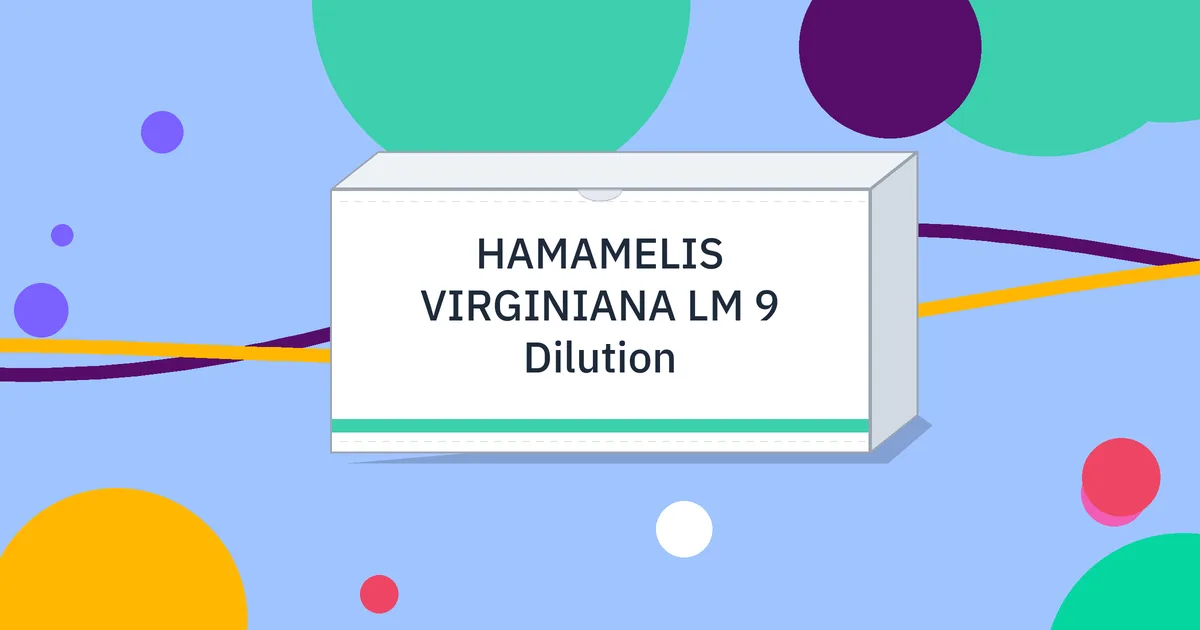 Symbolbild: Packung mit der Aufschrift HAMAMELIS VIRGINIANA LM 9 Dilution (PZN 12884398) – Verfügbarkeit und Bezug in Apotheken in Frankfurt am Main