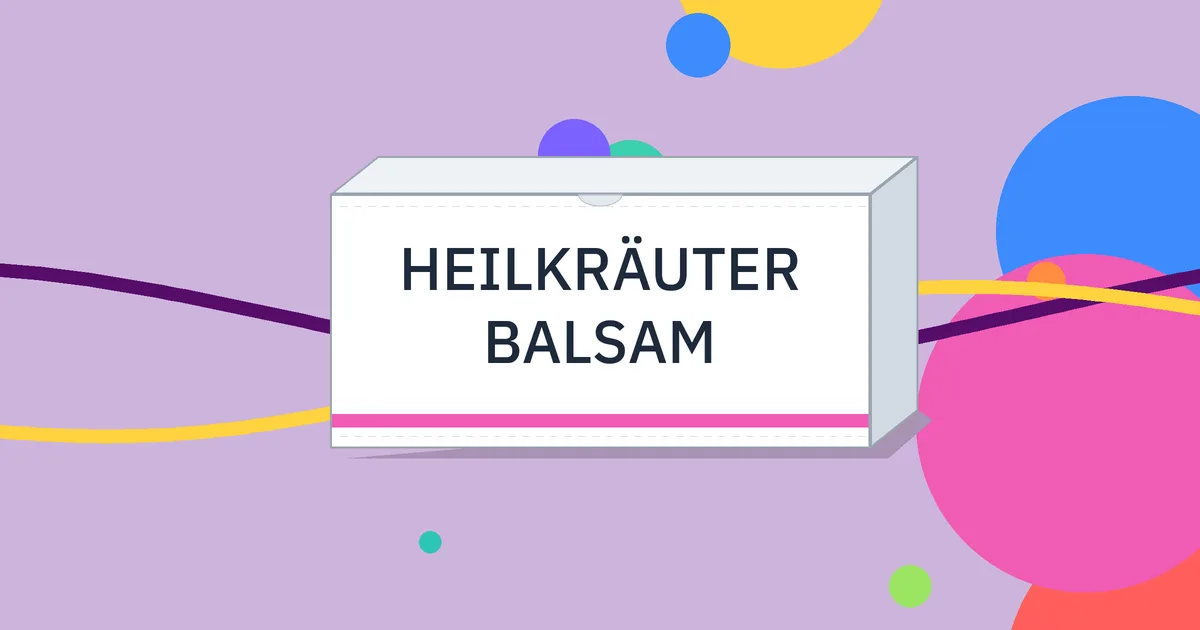 Symbolbild: Packung mit der Aufschrift HEILKRÄUTER BALSAM (PZN 03870670) – Verfügbarkeit und Bezug in Apotheken in Frankfurt am Main