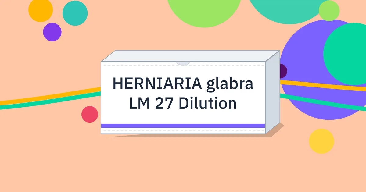 Symbolbild: Packung mit der Aufschrift HERNIARIA glabra LM 27 Dilution (PZN 13553226) – Verfügbarkeit und Bezug in Apotheken in Frankfurt am Main