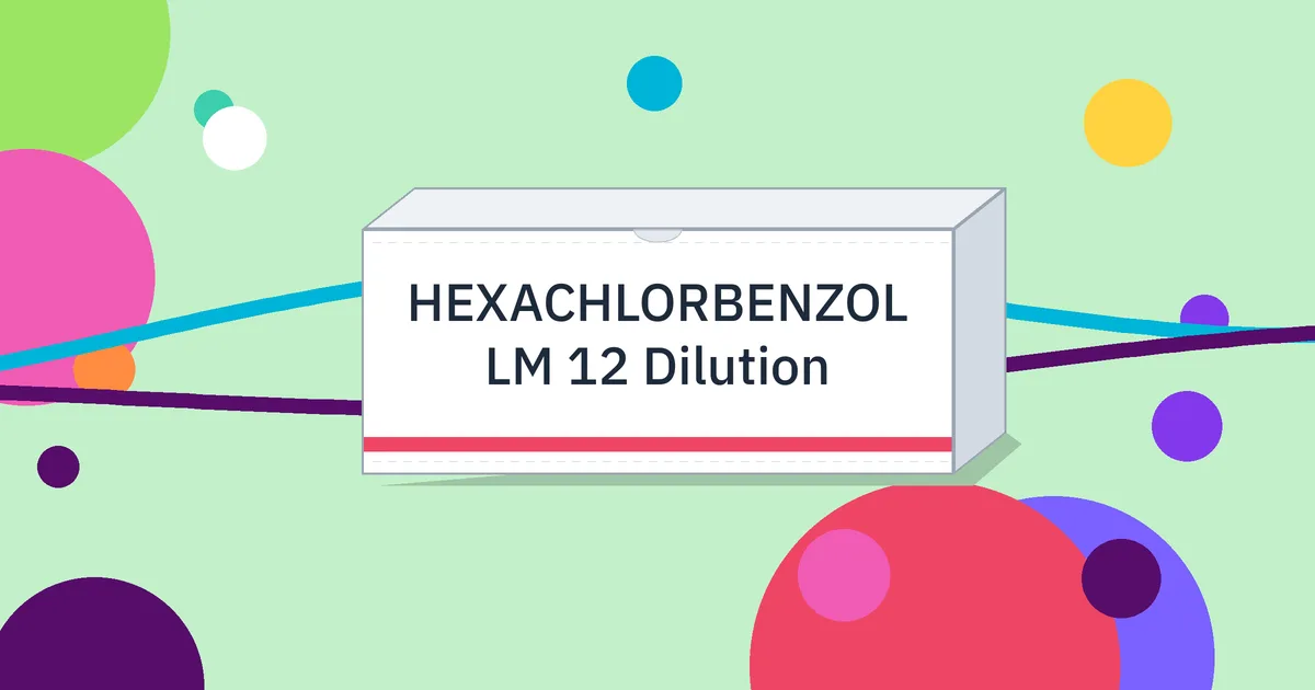 Symbolbild: Packung mit der Aufschrift HEXACHLORBENZOL LM 12 Dilution (PZN 12888806) – Verfügbarkeit und Bezug in Apotheken in Frankfurt am Main