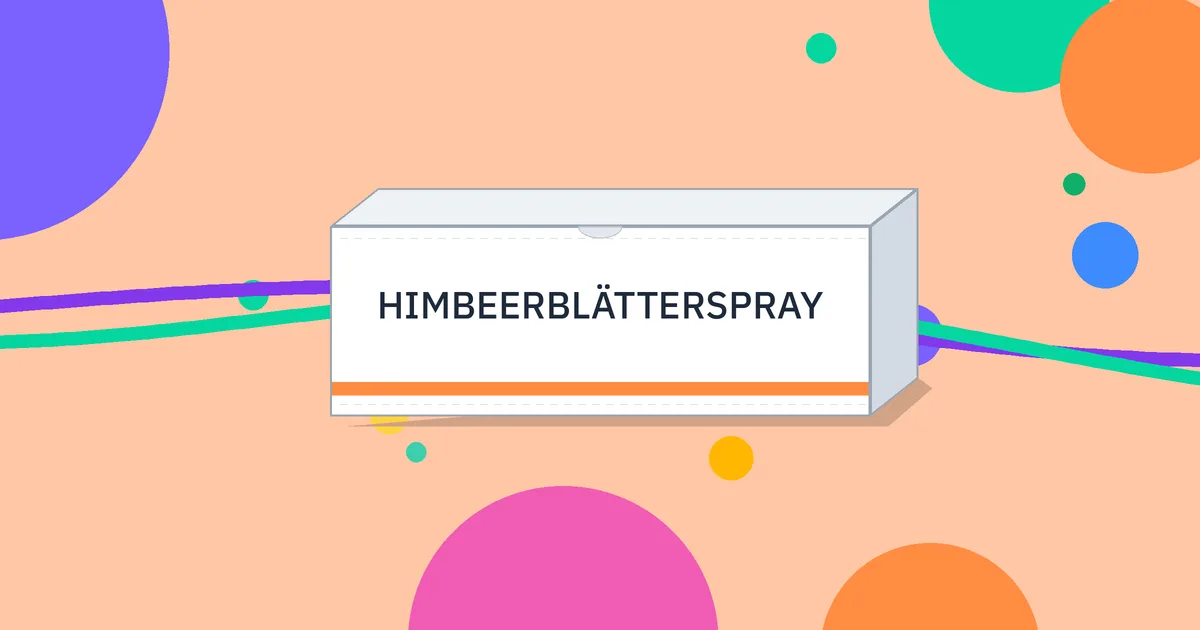 Symbolbild: Packung mit der Aufschrift HIMBEERBLÄTTERSPRAY (PZN 11712778) – Verfügbarkeit und Bezug in Apotheken in Frankfurt am Main