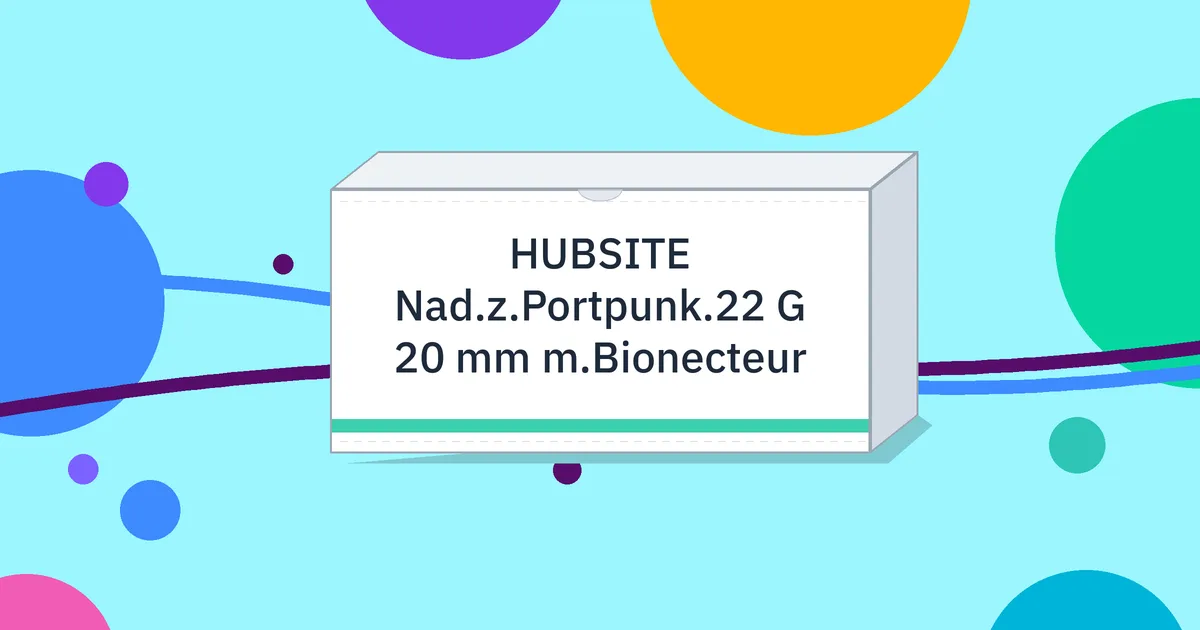 Symbolbild: Packung mit der Aufschrift HUBSITE Nad.z.Portpunk.22 G 20 mm m.Bionecteur (PZN 00968339) – Verfügbarkeit und Bezug in Apotheken in Frankfurt am Main