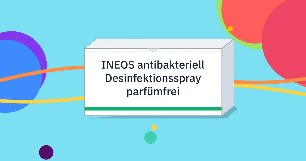 Symbolbild: Packung mit der Aufschrift INEOS antibakteriell Desinfektionsspray parfümfrei (PZN 18795098) – Verfügbarkeit und Bezug in Apotheken in Frankfurt am Main