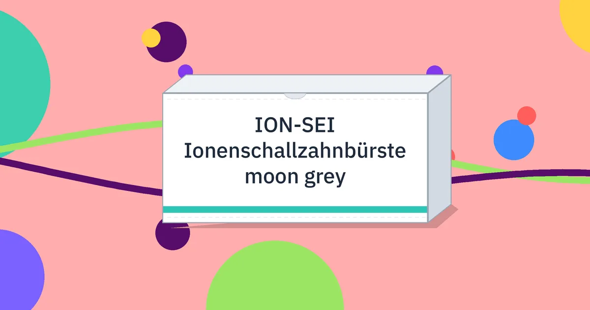 Symbolbild: Packung mit der Aufschrift ION-SEI Ionenschallzahnbürste moon grey (PZN 18380339) – Verfügbarkeit und Bezug in Apotheken in Frankfurt am Main