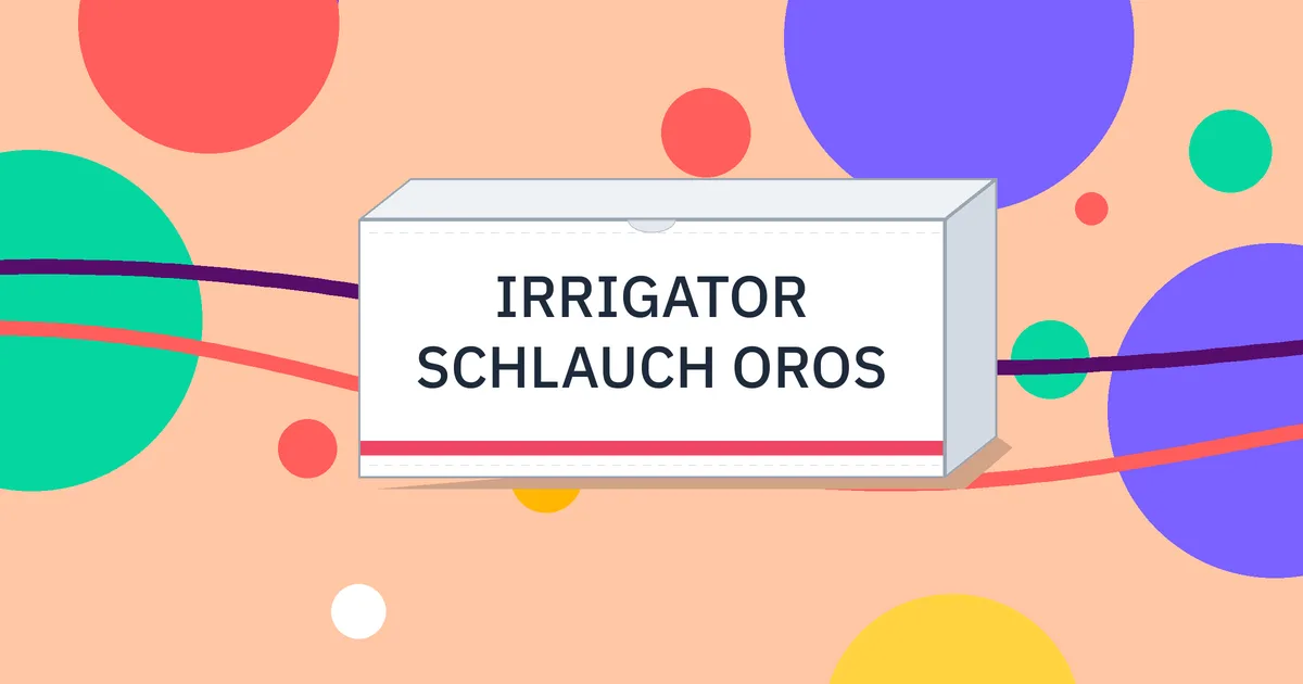 Symbolbild: Packung mit der Aufschrift IRRIGATOR SCHLAUCH OROS (PZN 03325257) – Verfügbarkeit und Bezug in Apotheken in Frankfurt am Main