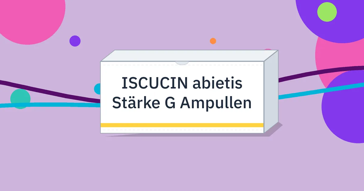 Symbolbild: Packung mit der Aufschrift ISCUCIN abietis Stärke G Ampullen (PZN 04428812) – Verfügbarkeit und Bezug in Apotheken in Frankfurt am Main