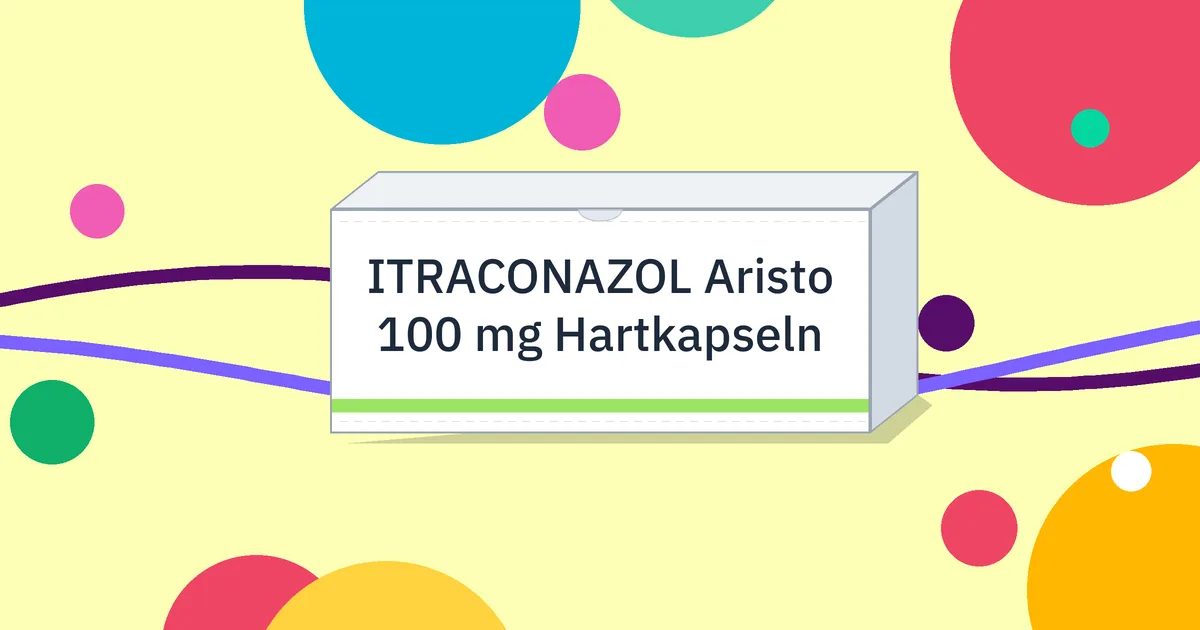 Symbolbild: Packung mit der Aufschrift ITRACONAZOL Aristo 100 mg Hartkapseln (PZN 09438212) – Verfügbarkeit und Bezug in Apotheken in Frankfurt am Main