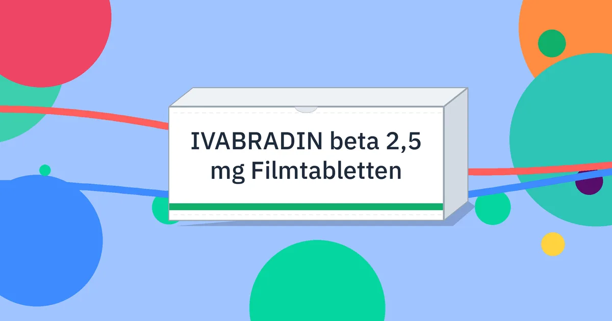 Symbolbild: Packung mit der Aufschrift IVABRADIN beta 2,5 mg Filmtabletten (PZN 00090061) – Verfügbarkeit und Bezug in Apotheken in Frankfurt am Main