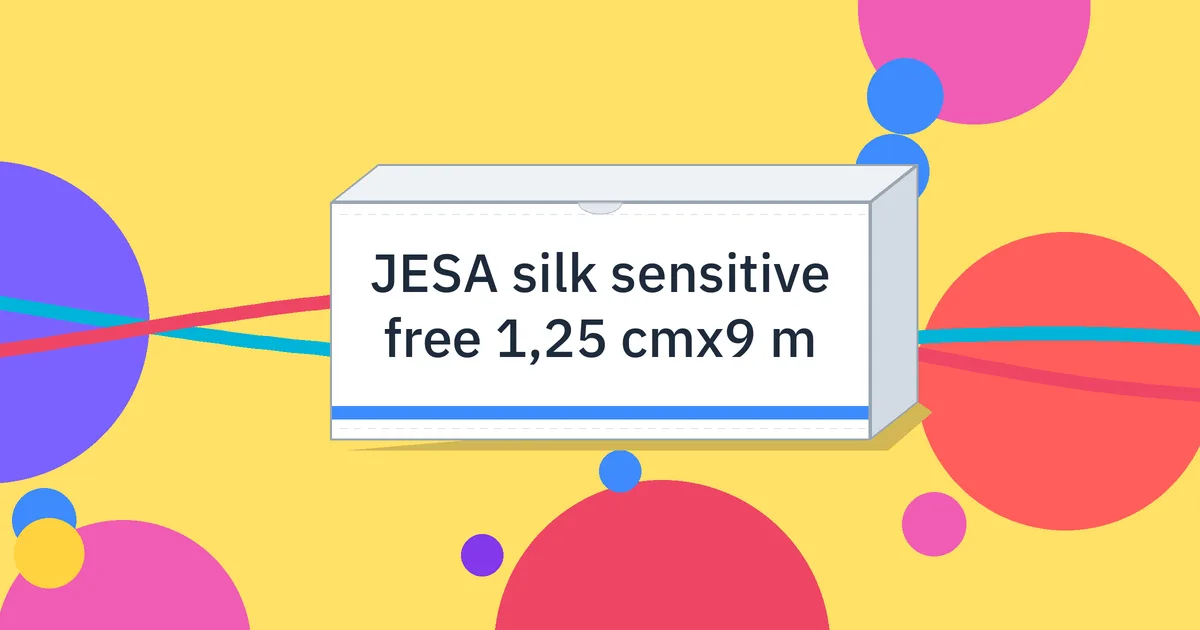 Symbolbild: Packung mit der Aufschrift JESA silk sensitive free 1,25 cmx9 m (PZN 10335457) – Verfügbarkeit und Bezug in Apotheken in Frankfurt am Main