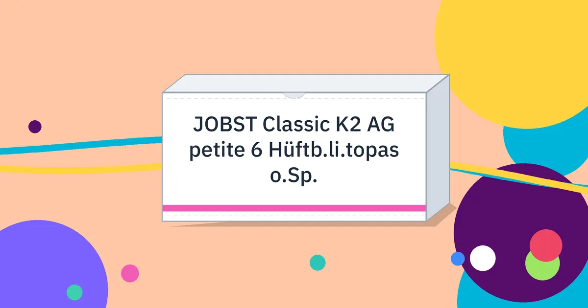 Symbolbild: Packung mit der Aufschrift JOBST Classic K2 AG petite 6 Hüftb.li.topas o.Sp. (PZN 13064740) – Verfügbarkeit und Bezug in Apotheken in Frankfurt am Main