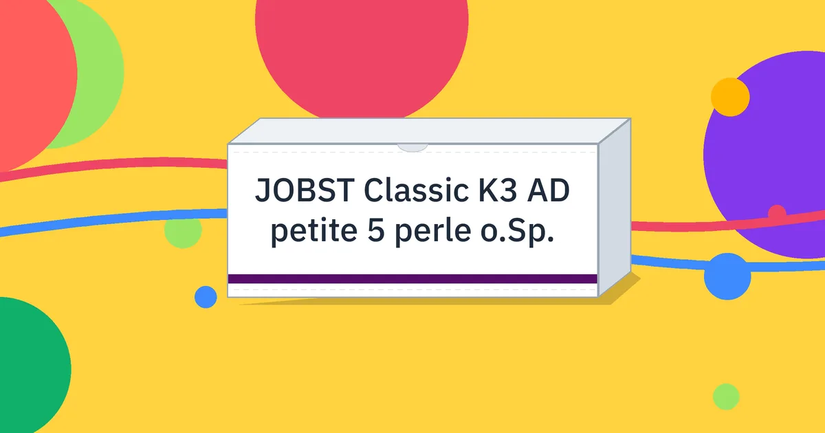Symbolbild: Packung mit der Aufschrift JOBST Classic K3 AD petite 5 perle o.Sp. (PZN 13070516) – Verfügbarkeit und Bezug in Apotheken in Frankfurt am Main