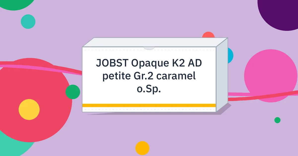 Symbolbild: Packung mit der Aufschrift JOBST Opaque K2 AD petite Gr.2 caramel o.Sp. (PZN 10722740) – Verfügbarkeit und Bezug in Apotheken in Frankfurt am Main