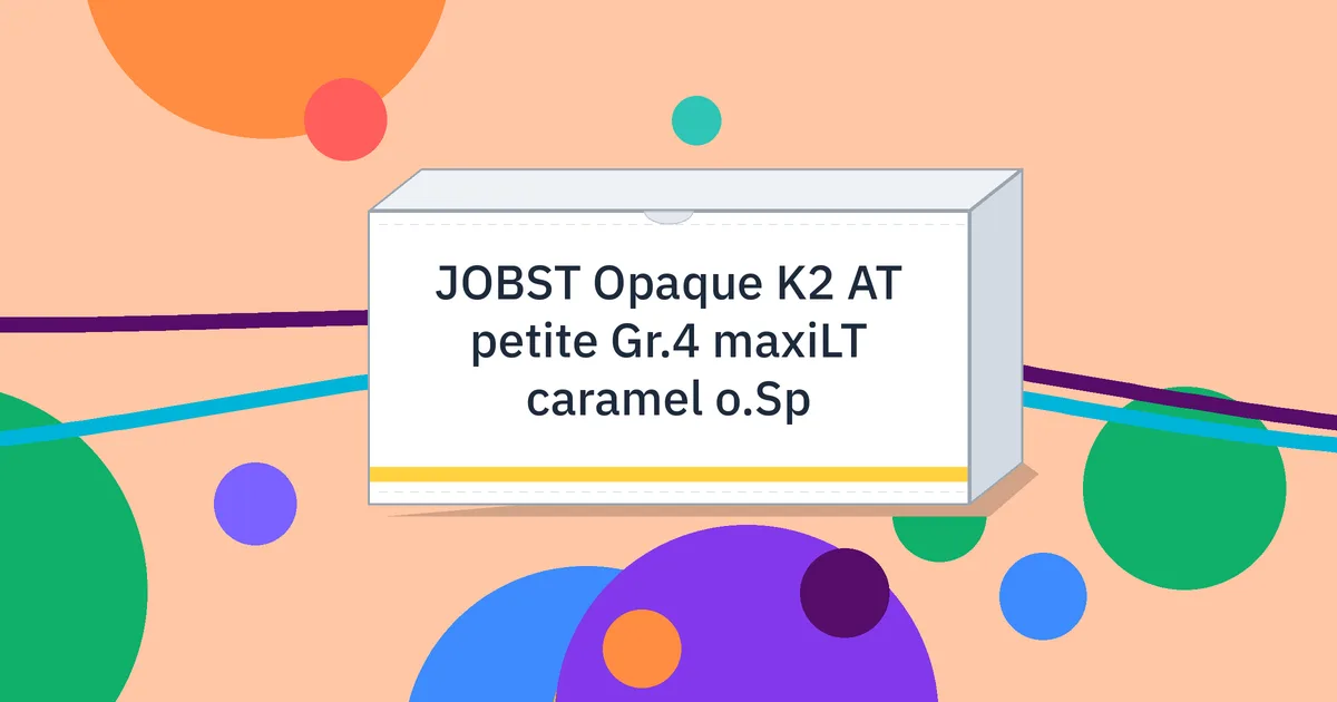 Symbolbild: Packung mit der Aufschrift JOBST Opaque K2 AT petite Gr.4 maxiLT caramel o.Sp (PZN 13119116) – Verfügbarkeit und Bezug in Apotheken in Frankfurt am Main