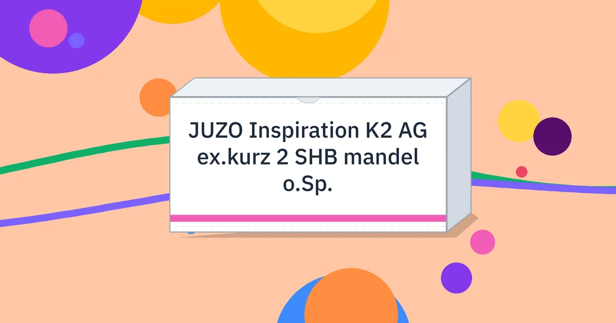 Symbolbild: Packung mit der Aufschrift JUZO Inspiration K2 AG ex.kurz 2 SHB mandel o.Sp. (PZN 14962263) – Verfügbarkeit und Bezug in Apotheken in Frankfurt am Main