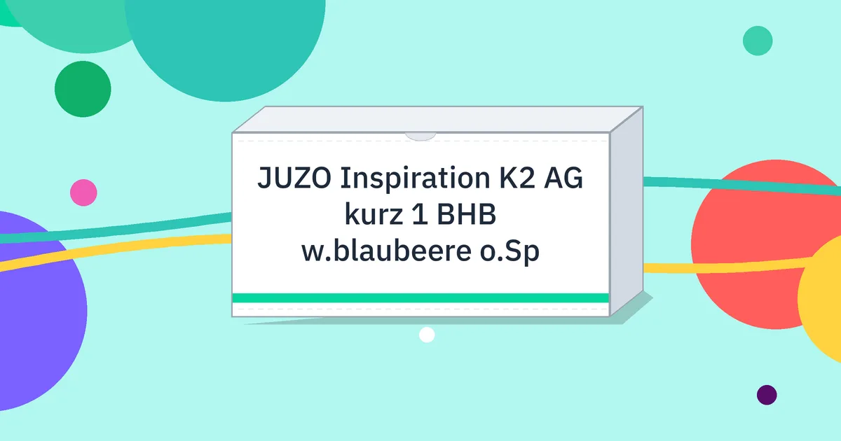 Symbolbild: Packung mit der Aufschrift JUZO Inspiration K2 AG kurz 1 BHB w.blaubeere o.Sp (PZN 14850713) – Verfügbarkeit und Bezug in Apotheken in Frankfurt am Main