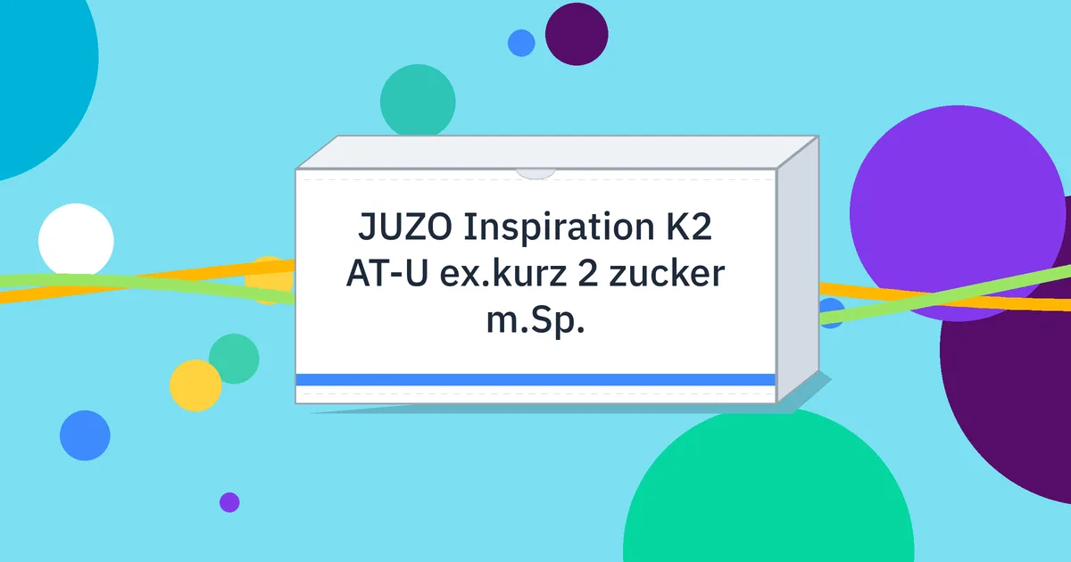 Symbolbild: Packung mit der Aufschrift JUZO Inspiration K2 AT-U ex.kurz 2 zucker m.Sp. (PZN 14965830) – Verfügbarkeit und Bezug in Apotheken in Frankfurt am Main