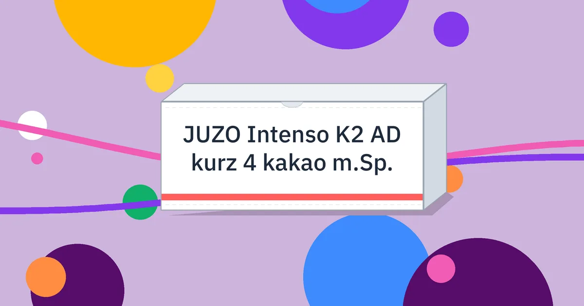 Symbolbild: Packung mit der Aufschrift JUZO Intenso K2 AD kurz 4 kakao m.Sp. (PZN 18607731) – Verfügbarkeit und Bezug in Apotheken in Frankfurt am Main