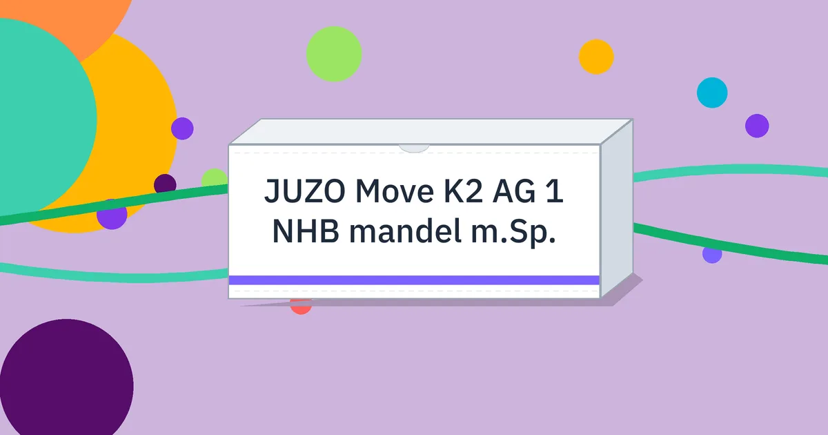 Symbolbild: Packung mit der Aufschrift JUZO Move K2 AG 1 NHB mandel m.Sp. (PZN 16636929) – Verfügbarkeit und Bezug in Apotheken in Frankfurt am Main