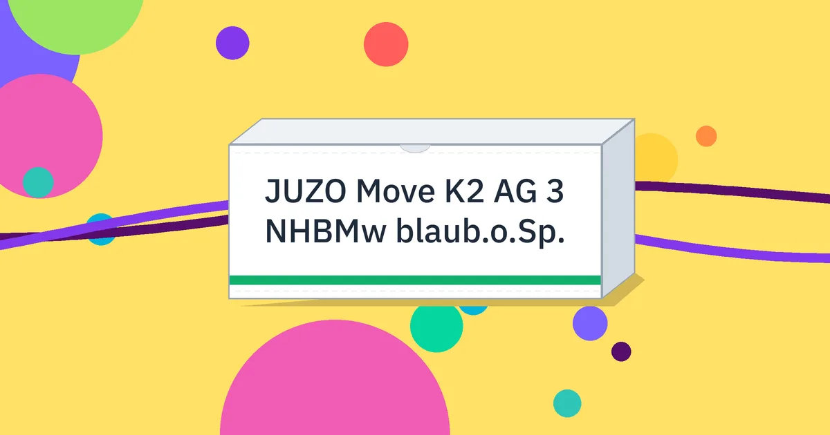 Symbolbild: Packung mit der Aufschrift JUZO Move K2 AG 3 NHBMw blaub.o.Sp. (PZN 18557097) – Verfügbarkeit und Bezug in Apotheken in Frankfurt am Main