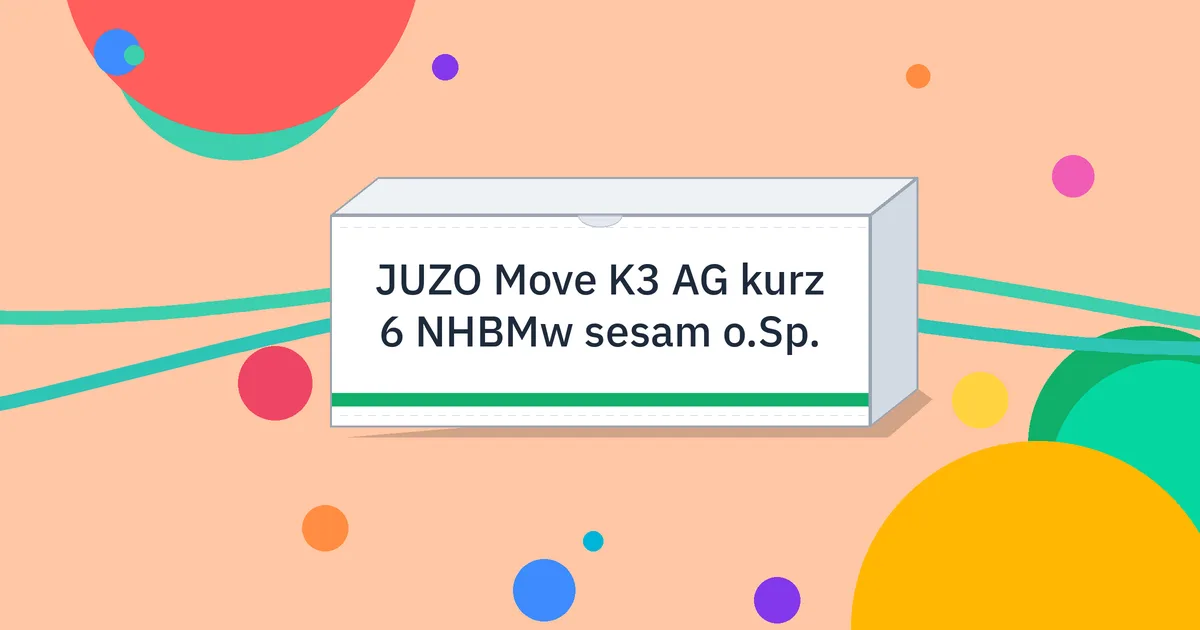 Symbolbild: Packung mit der Aufschrift JUZO Move K3 AG kurz 6 NHBMw sesam o.Sp. (PZN 18581032) – Verfügbarkeit und Bezug in Apotheken in Frankfurt am Main