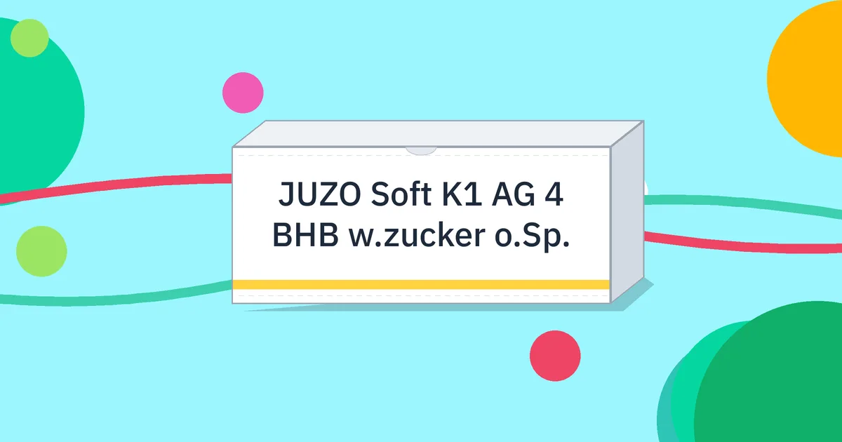 Symbolbild: Packung mit der Aufschrift JUZO Soft K1 AG 4 BHB w.zucker o.Sp. (PZN 14837196) – Verfügbarkeit und Bezug in Apotheken in Frankfurt am Main