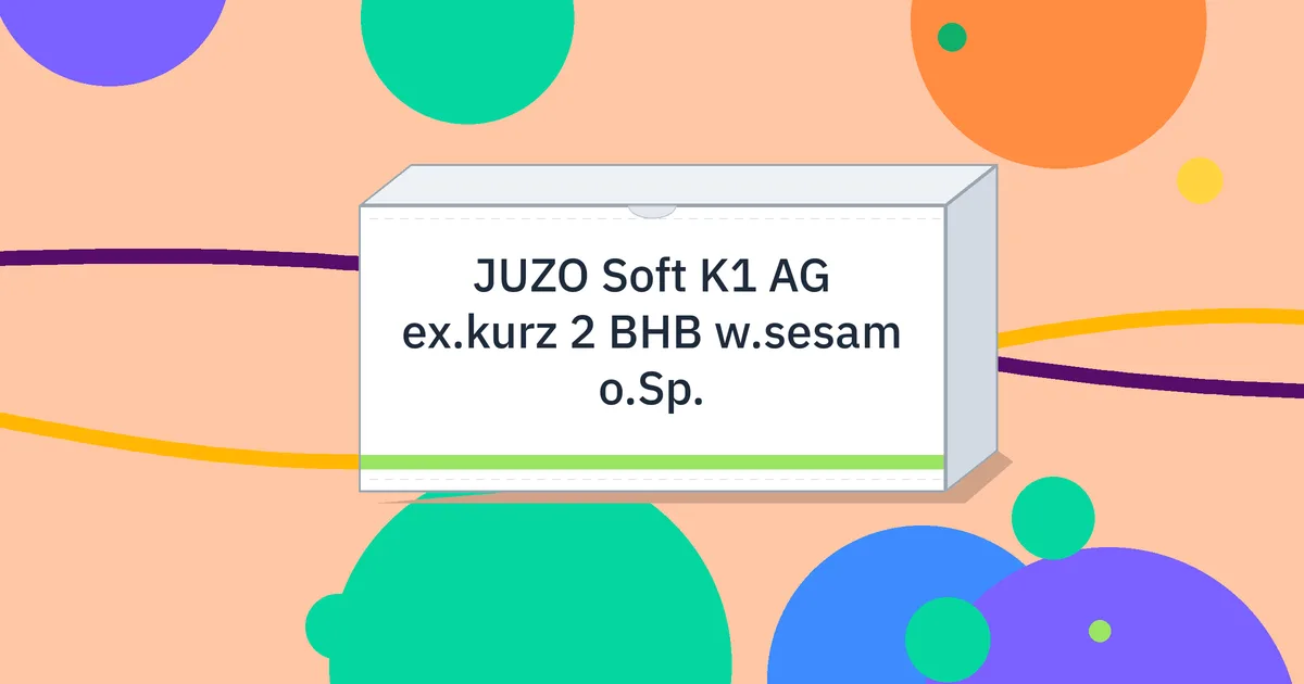 Symbolbild: Packung mit der Aufschrift JUZO Soft K1 AG ex.kurz 2 BHB w.sesam o.Sp. (PZN 14840040) – Verfügbarkeit und Bezug in Apotheken in Frankfurt am Main