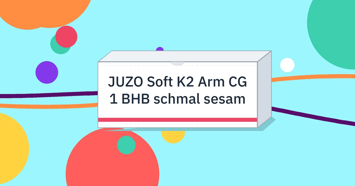 Symbolbild: Packung mit der Aufschrift JUZO Soft K2 Arm CG 1 BHB schmal sesam (PZN 15511373) – Verfügbarkeit und Bezug in Apotheken in Frankfurt am Main