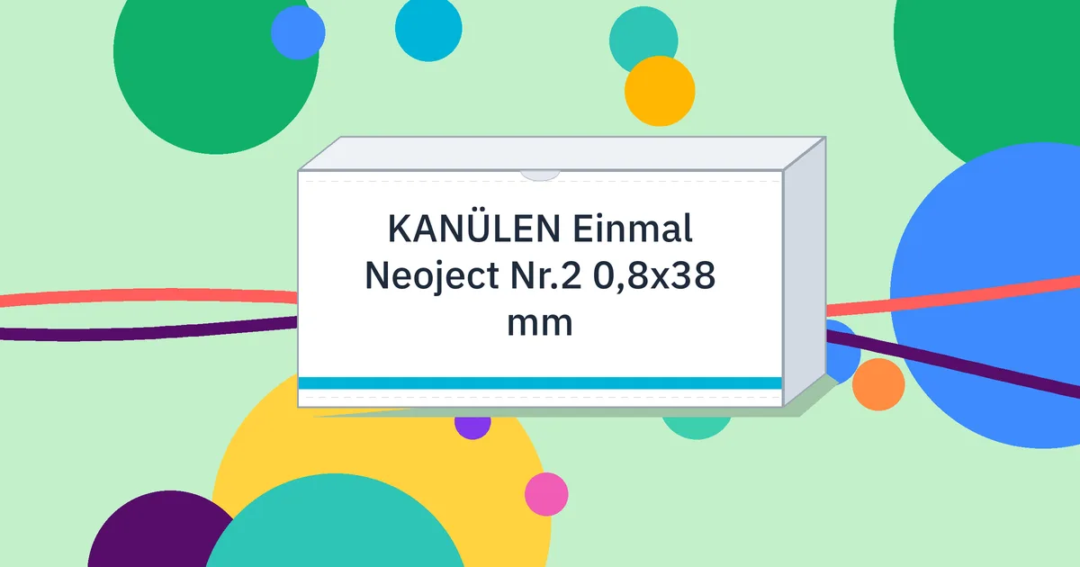 Symbolbild: Packung mit der Aufschrift KANÜLEN Einmal Neoject Nr.2 0,8x38 mm (PZN 10831280) – Verfügbarkeit und Bezug in Apotheken in Frankfurt am Main