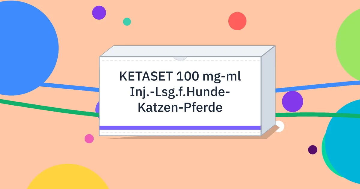 Symbolbild: Packung mit der Aufschrift KETASET 100 mg-ml Inj.-Lsg.f.Hunde-Katzen-Pferde (PZN 12467832) – Verfügbarkeit und Bezug in Apotheken in Frankfurt am Main