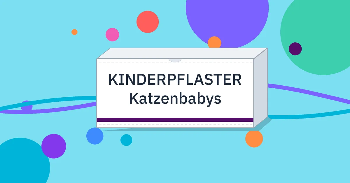 Symbolbild: Packung mit der Aufschrift KINDERPFLASTER Katzenbabys (PZN 13584190) – Verfügbarkeit und Bezug in Apotheken in Frankfurt am Main