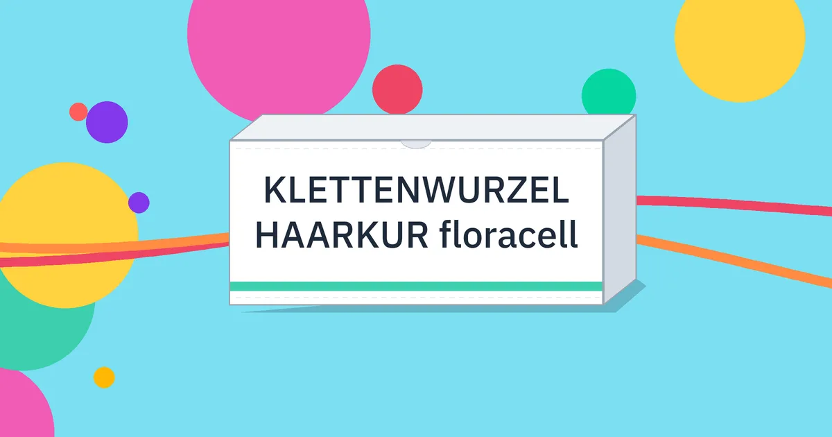 Symbolbild: Packung mit der Aufschrift KLETTENWURZEL HAARKUR floracell (PZN 10786527) – Verfügbarkeit und Bezug in Apotheken in Frankfurt am Main