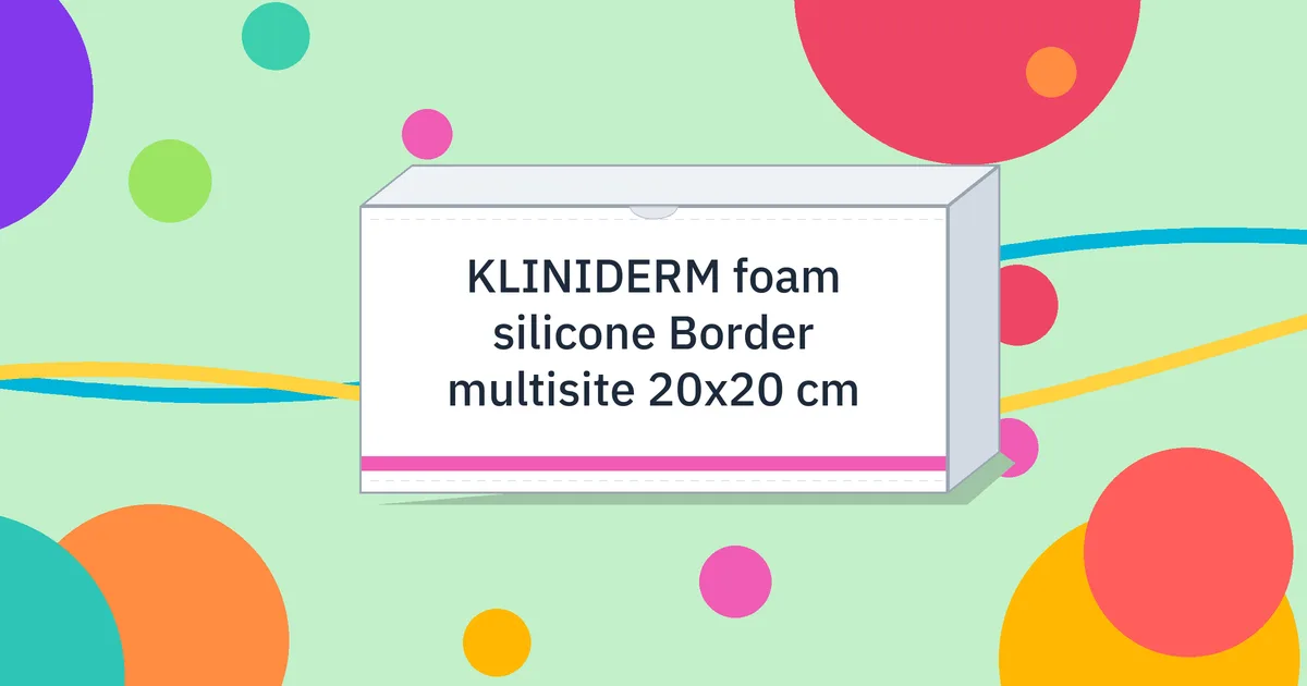 Symbolbild: Packung mit der Aufschrift KLINIDERM foam silicone Border multisite 20x20 cm (PZN 19125715) – Verfügbarkeit und Bezug in Apotheken in Frankfurt am Main