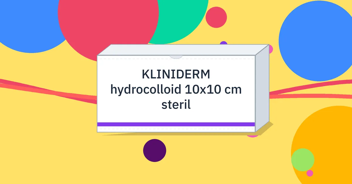 Symbolbild: Packung mit der Aufschrift KLINIDERM hydrocolloid 10x10 cm steril (PZN 13154408) – Verfügbarkeit und Bezug in Apotheken in Frankfurt am Main