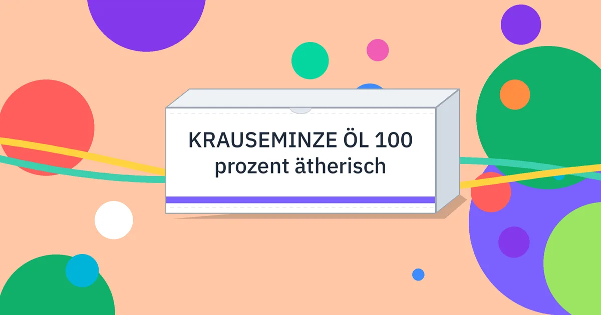Symbolbild: Packung mit der Aufschrift KRAUSEMINZE ÖL 100 prozent ätherisch (PZN 07204585) – Verfügbarkeit und Bezug in Apotheken in Frankfurt am Main
