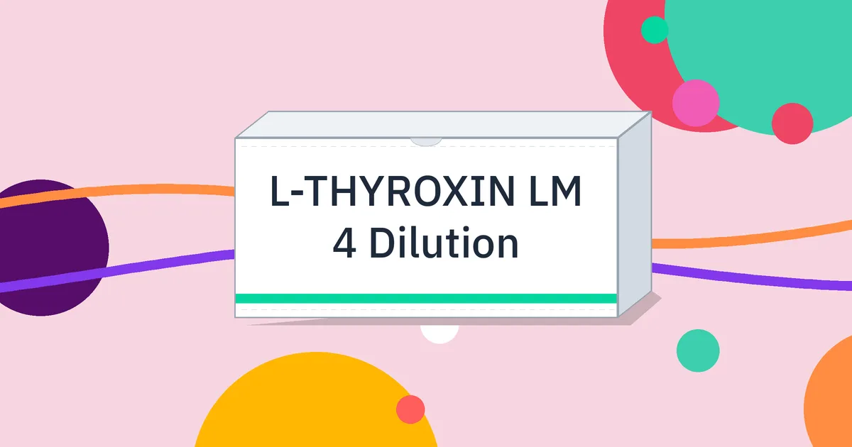 Symbolbild: Packung mit der Aufschrift L-THYROXIN LM 4 Dilution (PZN 12928397) – Verfügbarkeit und Bezug in Apotheken in Frankfurt am Main