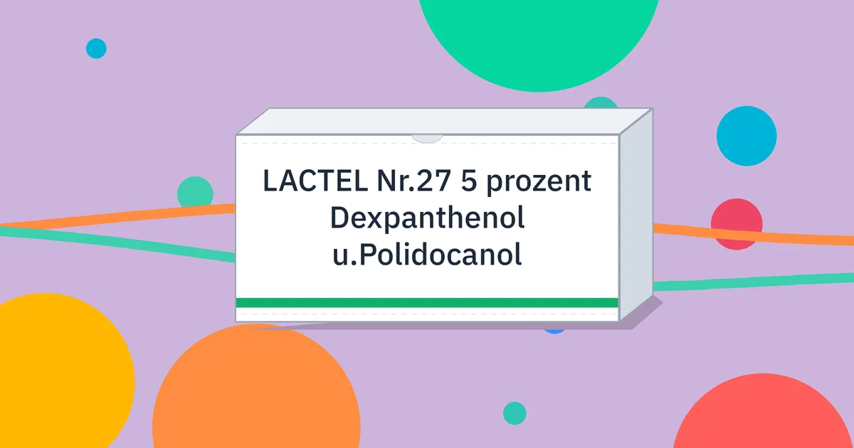 Symbolbild: Packung mit der Aufschrift LACTEL Nr.27 5 prozent Dexpanthenol u.Polidocanol (PZN 04408301) – Verfügbarkeit und Bezug in Apotheken in Frankfurt am Main