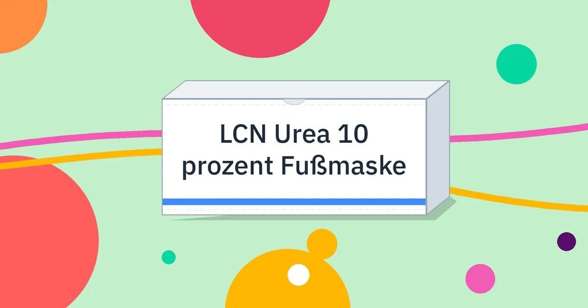 Symbolbild: Packung mit der Aufschrift LCN Urea 10 prozent Fußmaske (PZN 19132431) – Verfügbarkeit und Bezug in Apotheken in Frankfurt am Main