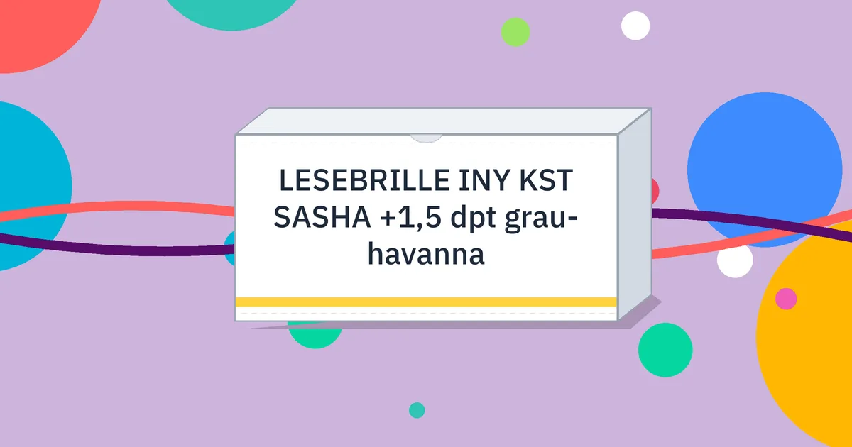Symbolbild: Packung mit der Aufschrift LESEBRILLE INY KST SASHA +1,5 dpt grau-havanna (PZN 19928584) – Verfügbarkeit und Bezug in Apotheken in Frankfurt am Main
