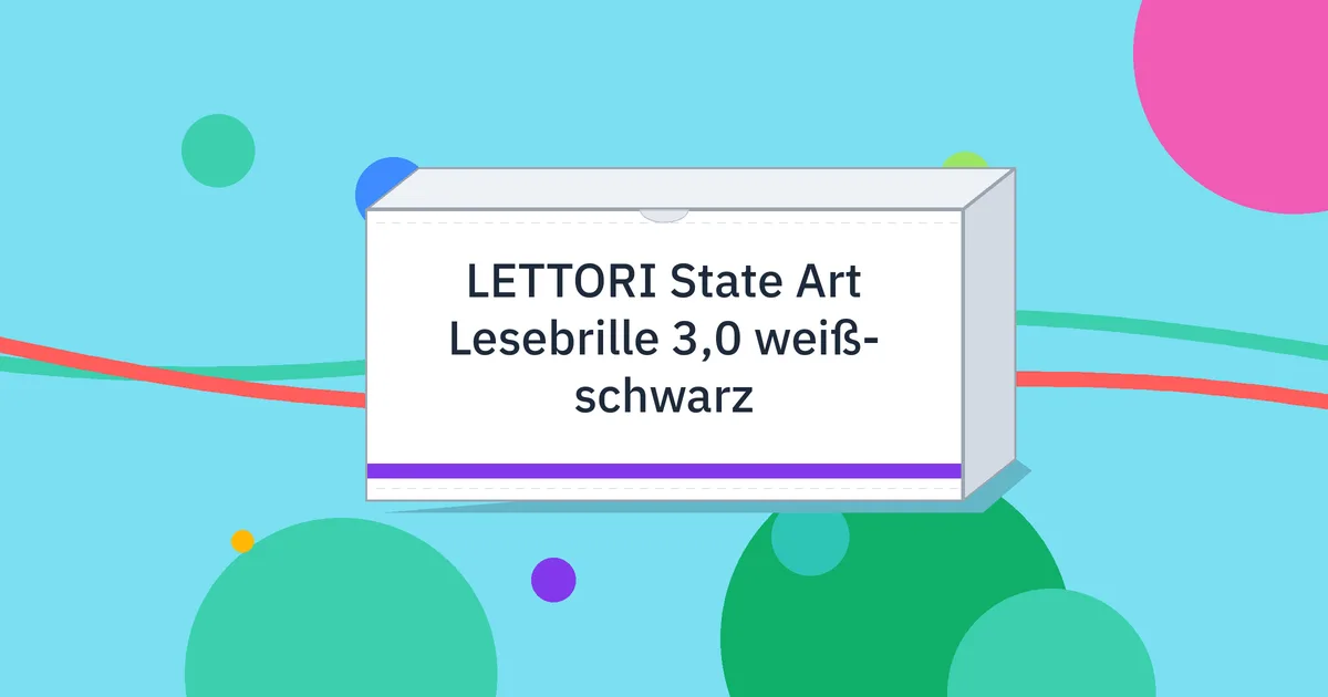 Symbolbild: Packung mit der Aufschrift LETTORI State Art Lesebrille 3,0 weiß-schwarz (PZN 11118242) – Verfügbarkeit und Bezug in Apotheken in Frankfurt am Main