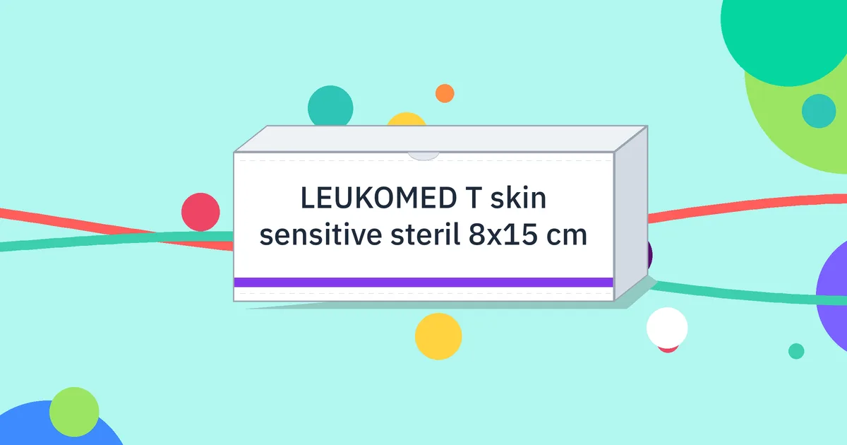 Symbolbild: Packung mit der Aufschrift LEUKOMED T skin sensitive steril 8x15 cm (PZN 15862948) – Verfügbarkeit und Bezug in Apotheken in Frankfurt am Main
