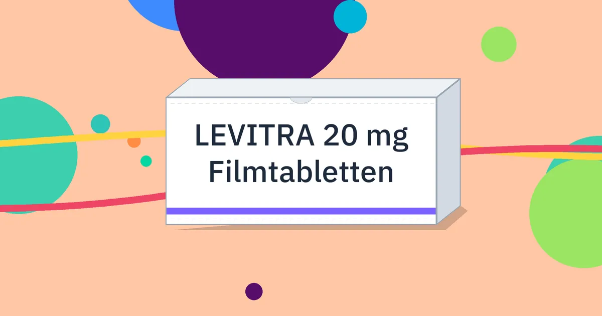 Symbolbild: Packung mit der Aufschrift LEVITRA 20 mg Filmtabletten (PZN 07008677) – Verfügbarkeit und Bezug in Apotheken in Frankfurt am Main