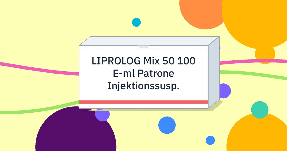Symbolbild: Packung mit der Aufschrift LIPROLOG Mix 50 100 E-ml Patrone Injektionssusp. (PZN 01043201) – Verfügbarkeit und Bezug in Apotheken in Frankfurt am Main