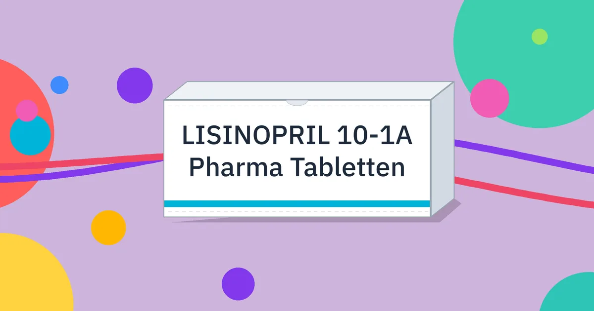 Symbolbild: Packung mit der Aufschrift LISINOPRIL 10-1A Pharma Tabletten (PZN 03061918) – Verfügbarkeit und Bezug in Apotheken in Frankfurt am Main