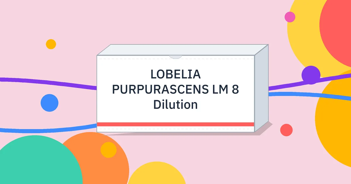Symbolbild: Packung mit der Aufschrift LOBELIA PURPURASCENS LM 8 Dilution (PZN 13534269) – Verfügbarkeit und Bezug in Apotheken in Frankfurt am Main