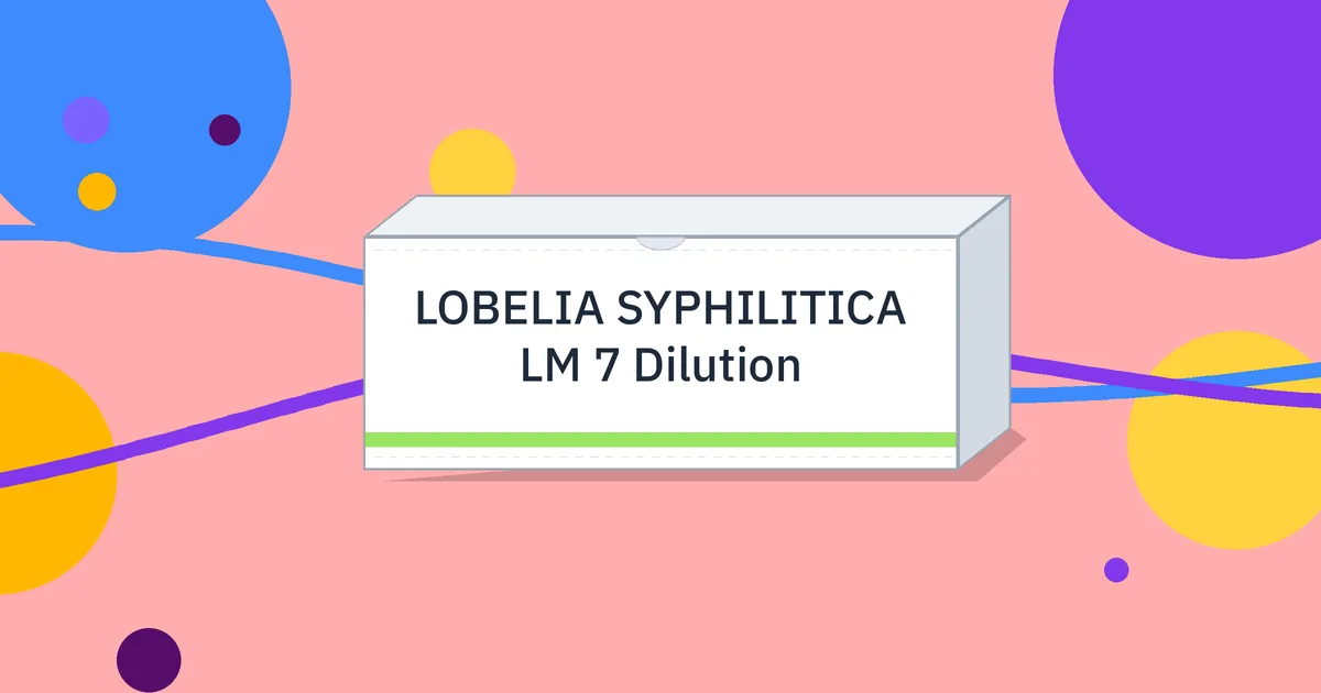 Symbolbild: Packung mit der Aufschrift LOBELIA SYPHILITICA LM 7 Dilution (PZN 13534720) – Verfügbarkeit und Bezug in Apotheken in Frankfurt am Main