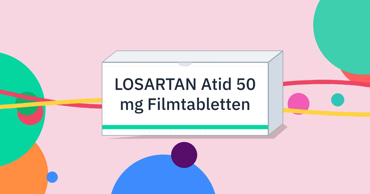Symbolbild: Packung mit der Aufschrift LOSARTAN Atid 50 mg Filmtabletten (PZN 00621995) – Verfügbarkeit und Bezug in Apotheken in Frankfurt am Main